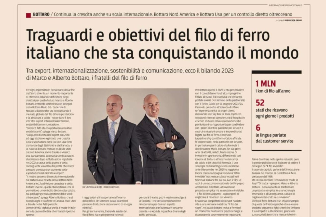 Goals and objectives of the Italian iron wire that is conquering the ...